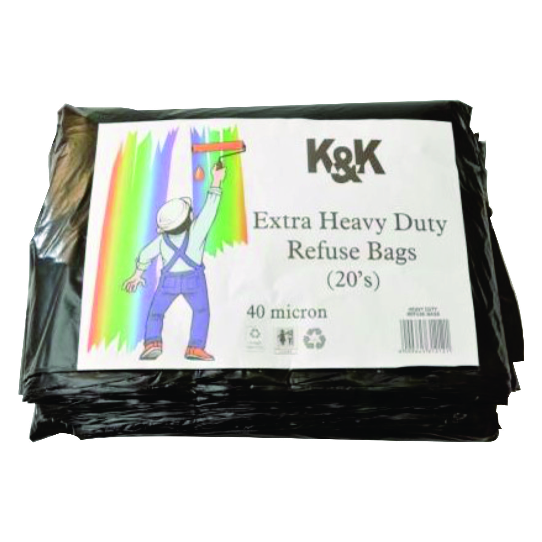 K&K Heavy Duty Refuse Bags 40mic pack of 20 – Atlas paints