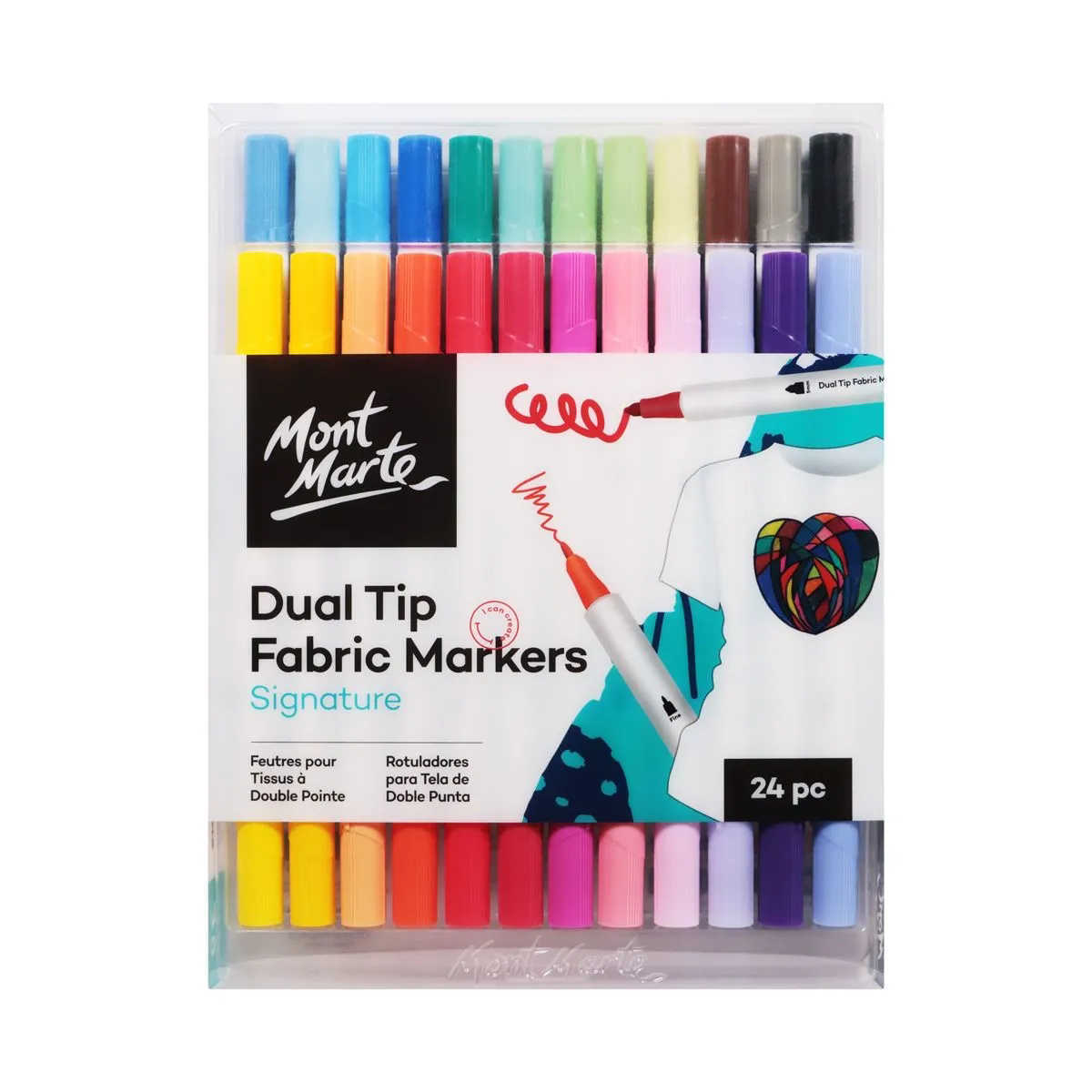 Mont Marte Signature Dual Tip Fabric Markers 24pc – Atlas paints