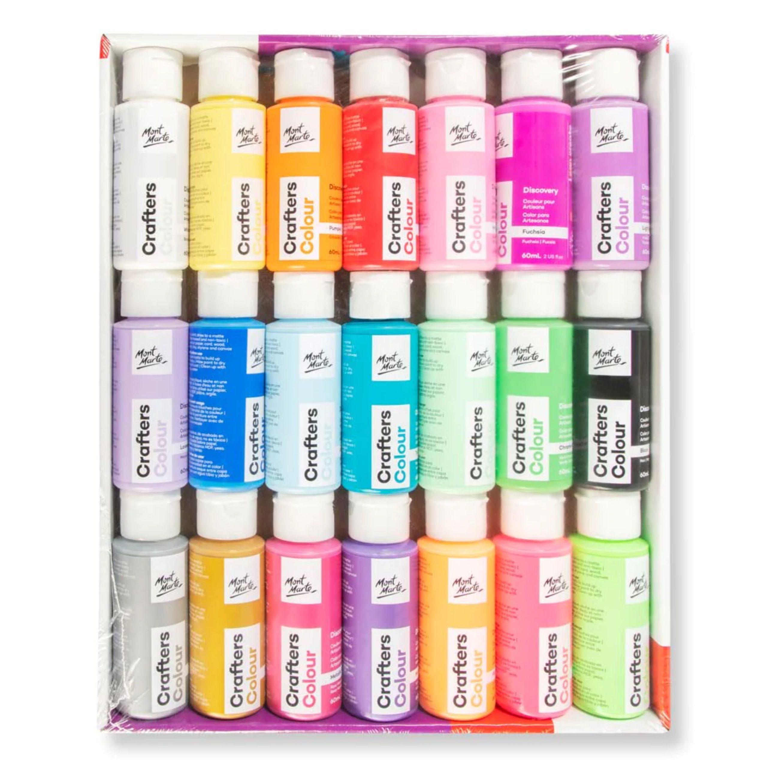 Mont Marte Crafters Colour Discovery Paint Set 21pc x 60ml – Atlas paints