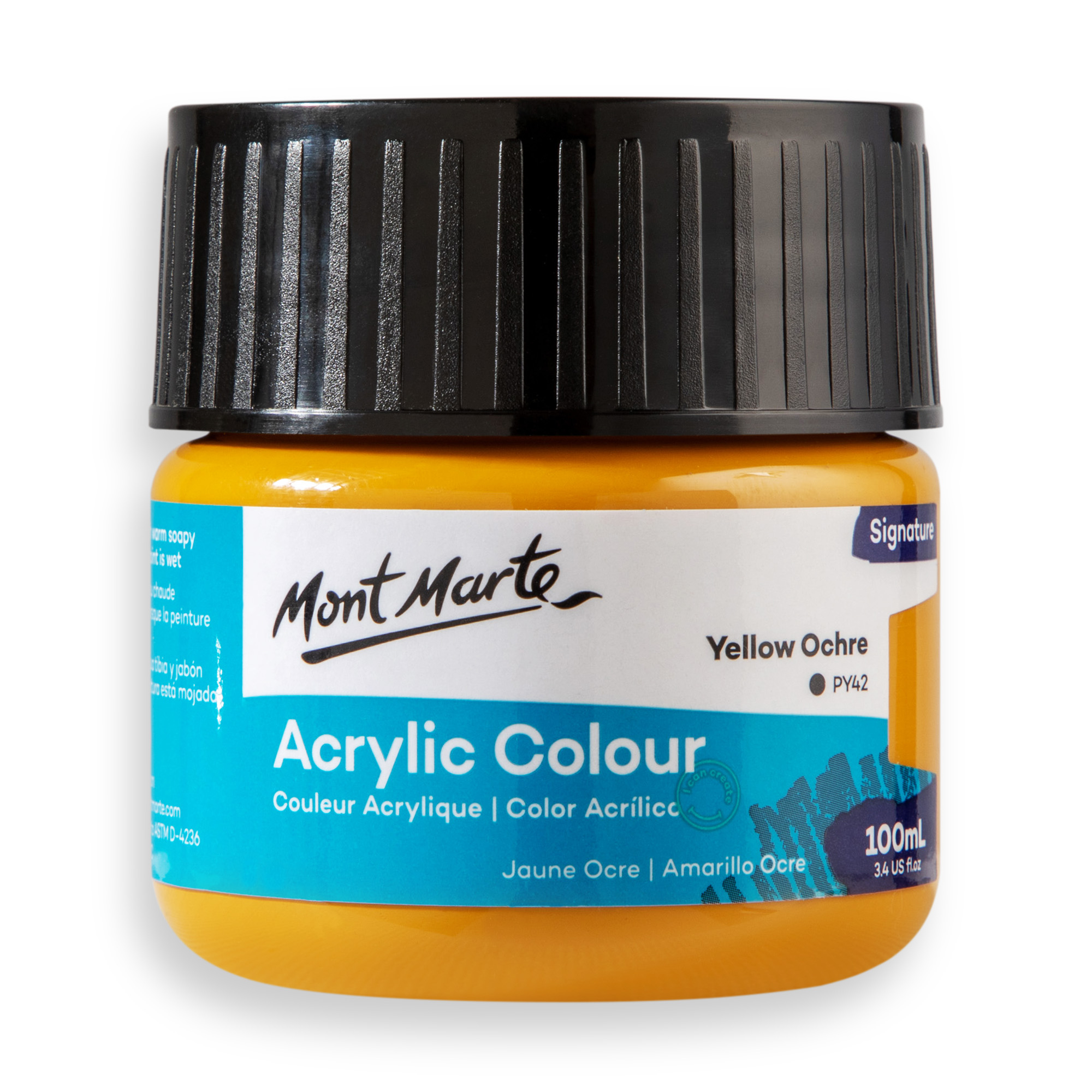 Mont Marte Signature Acrylic Colour Paint 100ml – Yellow Ochre – Atlas ...