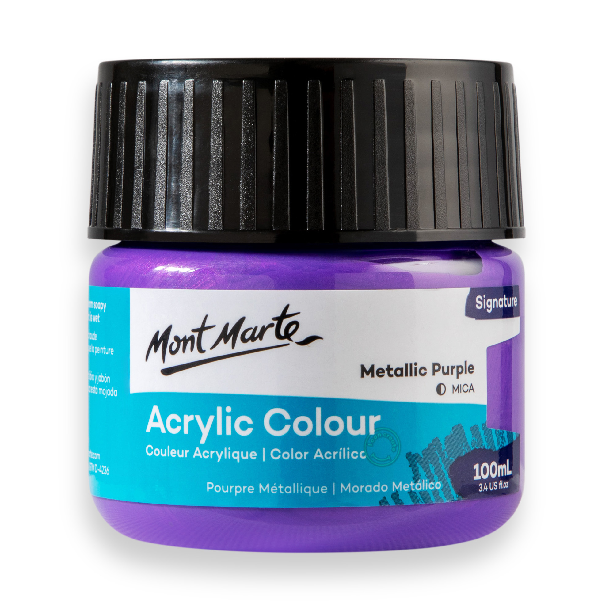 Mont Marte Signature Acrylic Colour Paint 100ml – Metallic Purple ...